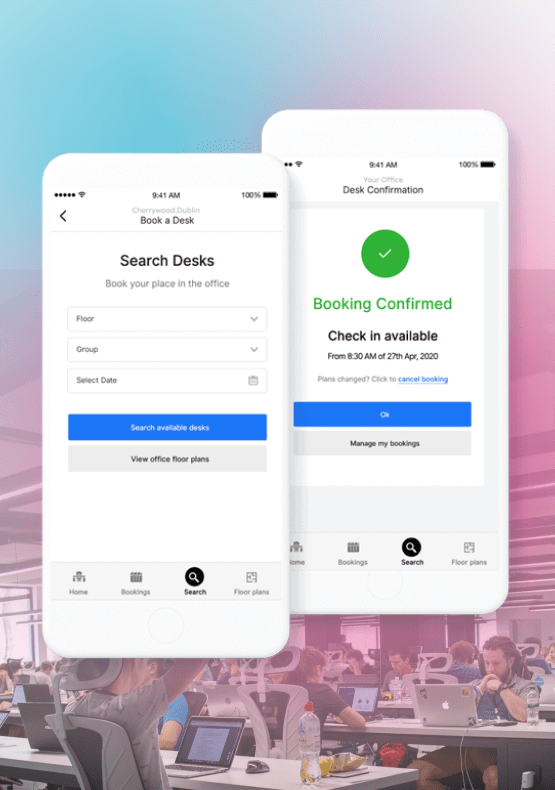 Office Pass Desk Booking App | eir evo Northern Ireland